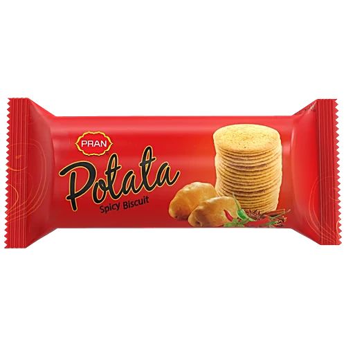 PRAN Potata Spicy Flavoured Biscuit -Crispy & Zesty Teatime Snack (75g ...