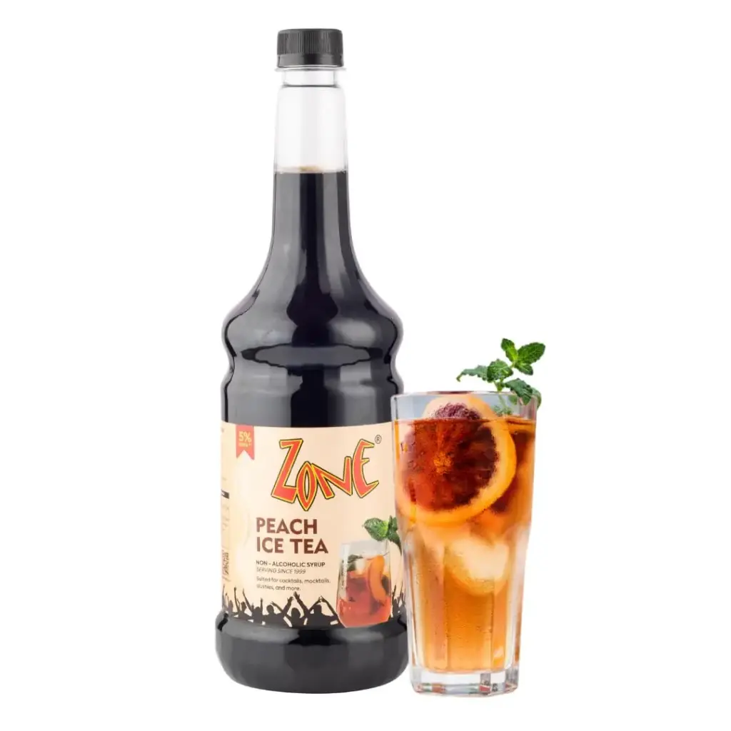 ZONE Peach Iced Tea Syrup – 1000ml Fresh Natural Flavor for Mocktails ...